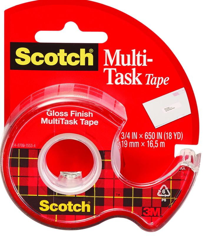 3M 25 Scotch Multi Task Transparent Tape Crystal Clear 3/4 By 650 Inch,Each - Walmart.com