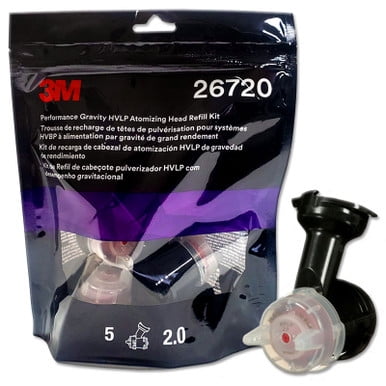 3M 26720, 2.0 Performance Gravity HVLP Atomizing Head Refill Kit ...