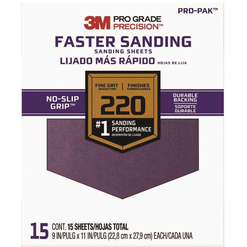 3M 27220PGP-15 Pro Grade Precision 9 in. x 11 in. 220 Grit Fine Faster ...