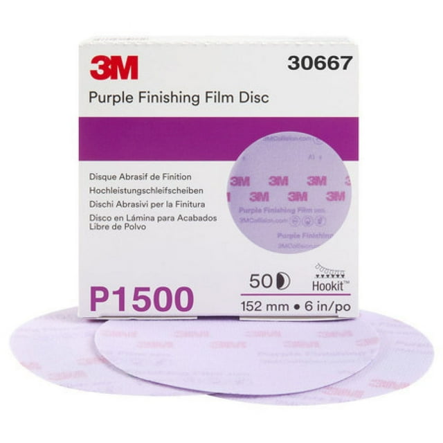 3M 30667 50/Carton Hookit P1500 Grit 6 in. Finishing Film 260L Abrasive ...