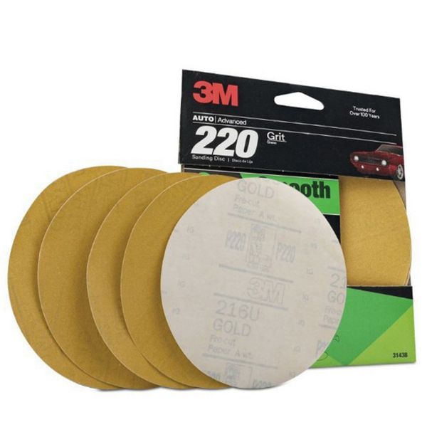 3M 31438 Stikit Gold 6" P220A Grit Sanding Disc - Walmart.com