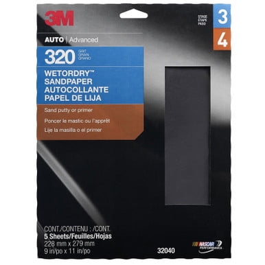 3M 32040, 320 Grit Wet or Dry Sandpaper - Walmart.com