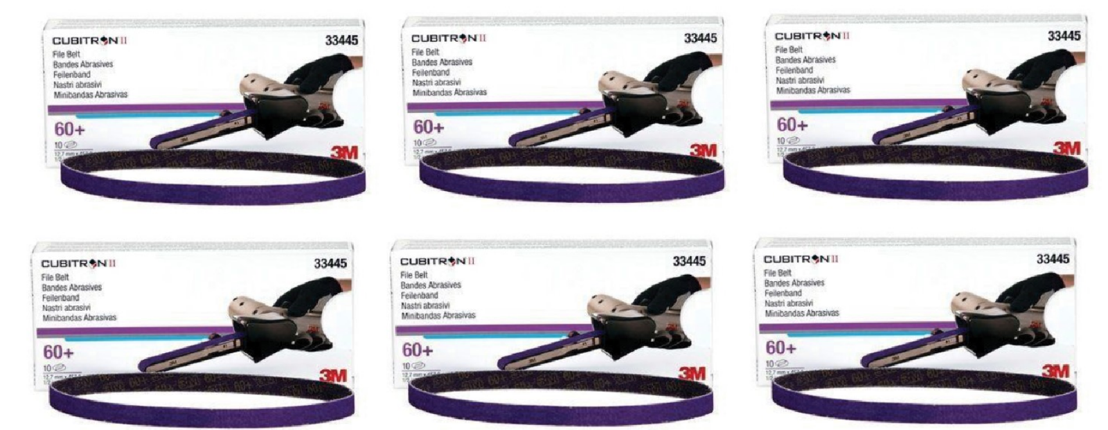 3M 33445 Cubitron II 1/2" x 18" File Belt - 10 Belts/Box (6 Pack ...