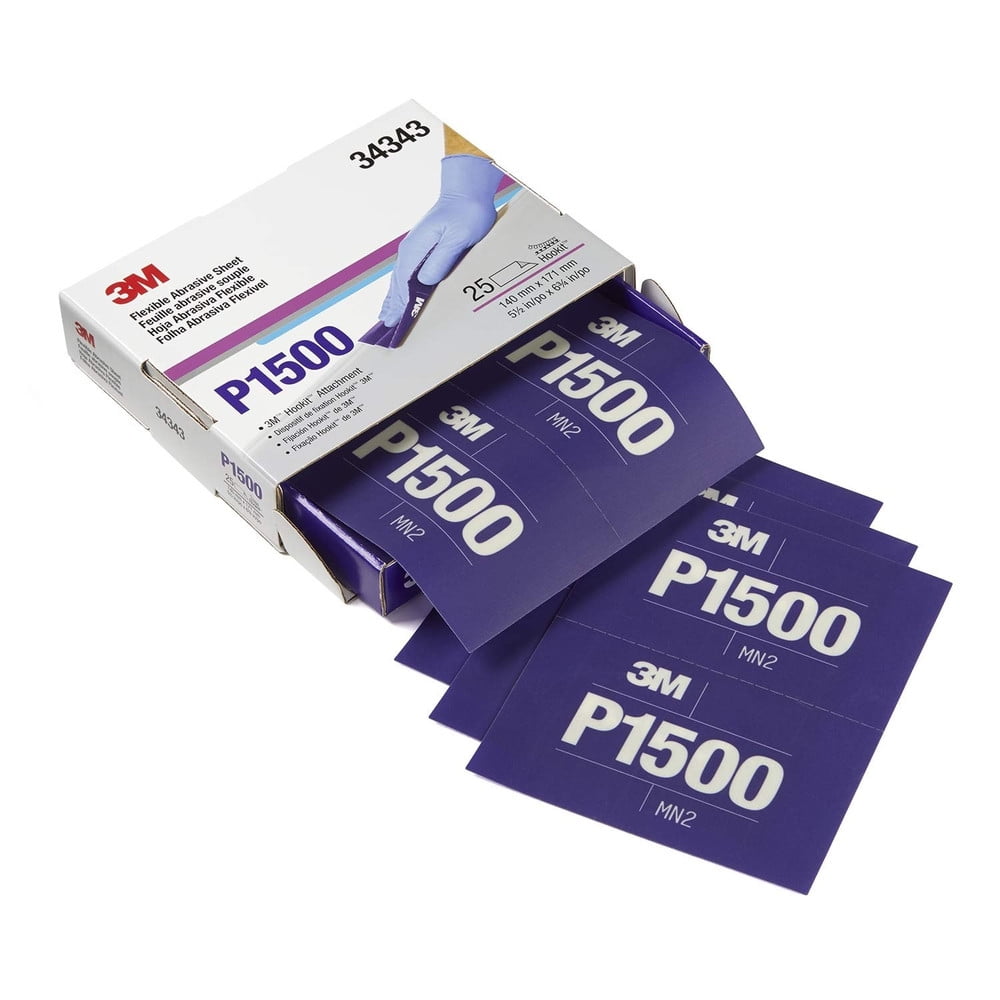 3M 34343 Hookit 270J Flexible Abrasive Sheet 1500 Grit - Walmart.com