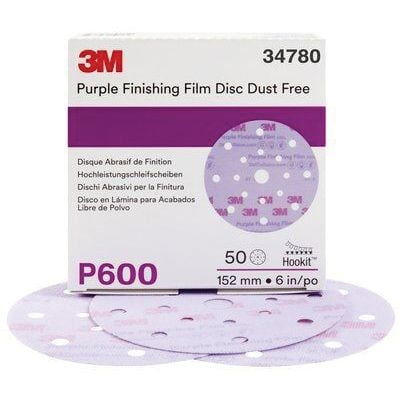 3M 34780 260L Series Dust Free Abrasive Disc, 6 in Dia, P600 Grit, Hook ...