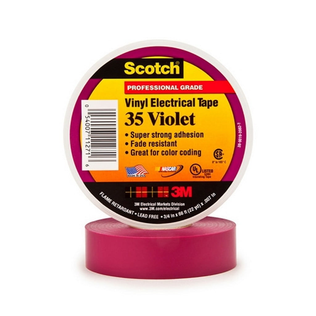 3M 35 Electrical Tape Violet 3/4" X 66' Roll (100 Roll/Case) - Walmart.com