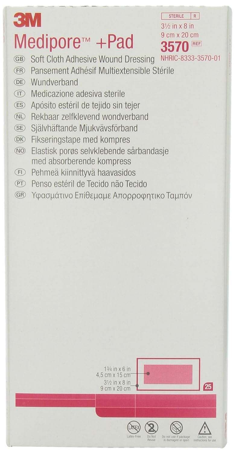 3M 3570 Medipore Soft Cloth Adhesive Dressing (Each) - Walmart.com
