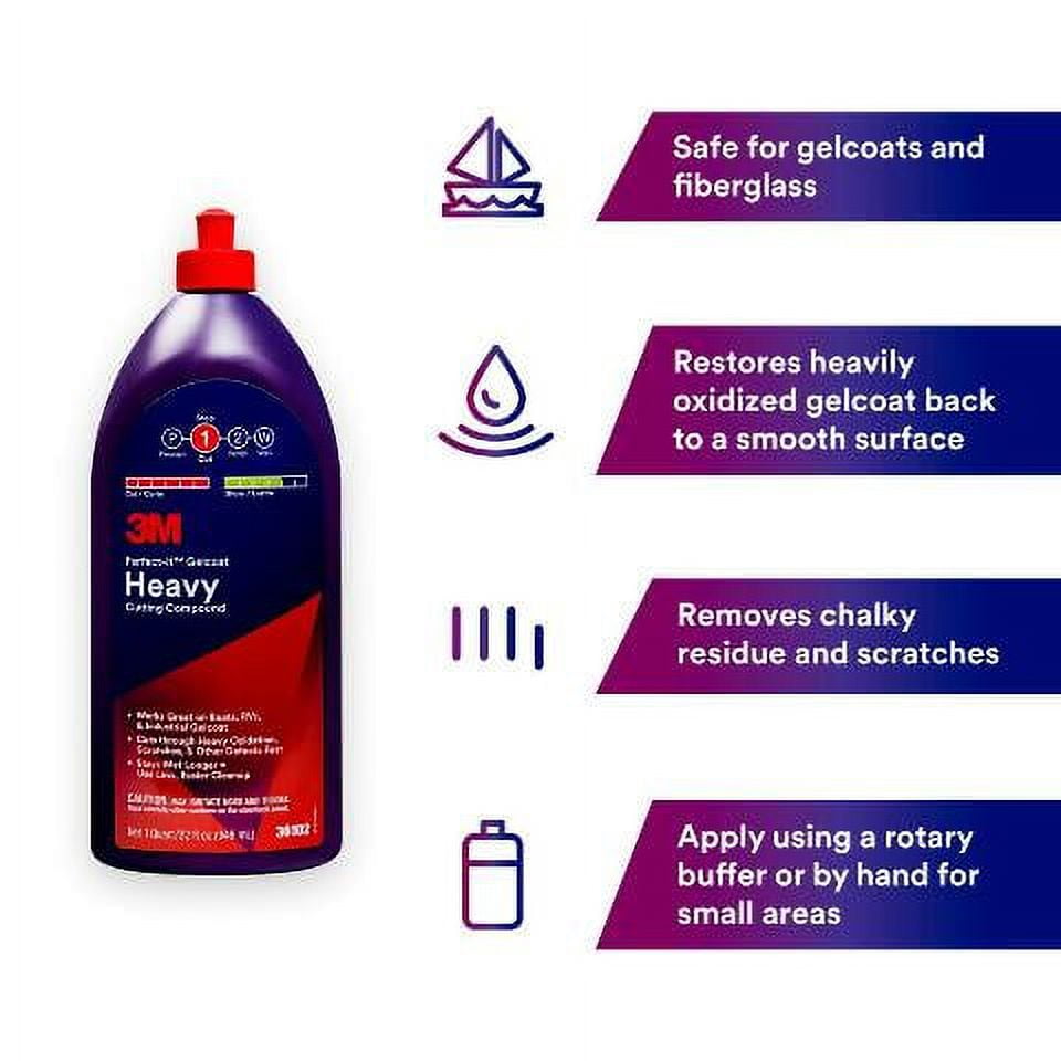 3M 36102 Perfect-It Gelcoat Heavy Cutting Compound - Quart - Walmart.com