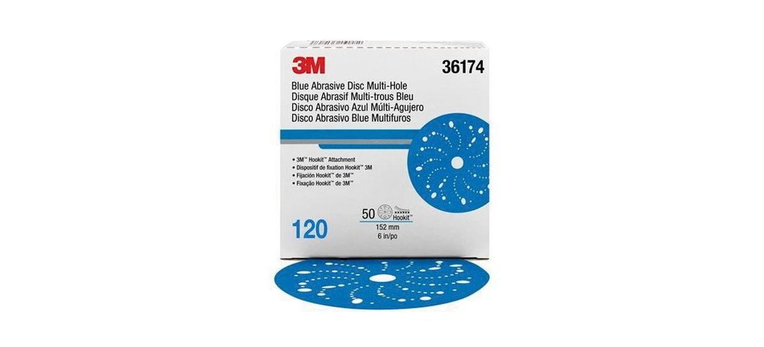 3M 36174 321U Series Multi-Hole Abrasive Disc, 6 in Dia, 120 Grit, Hook ...