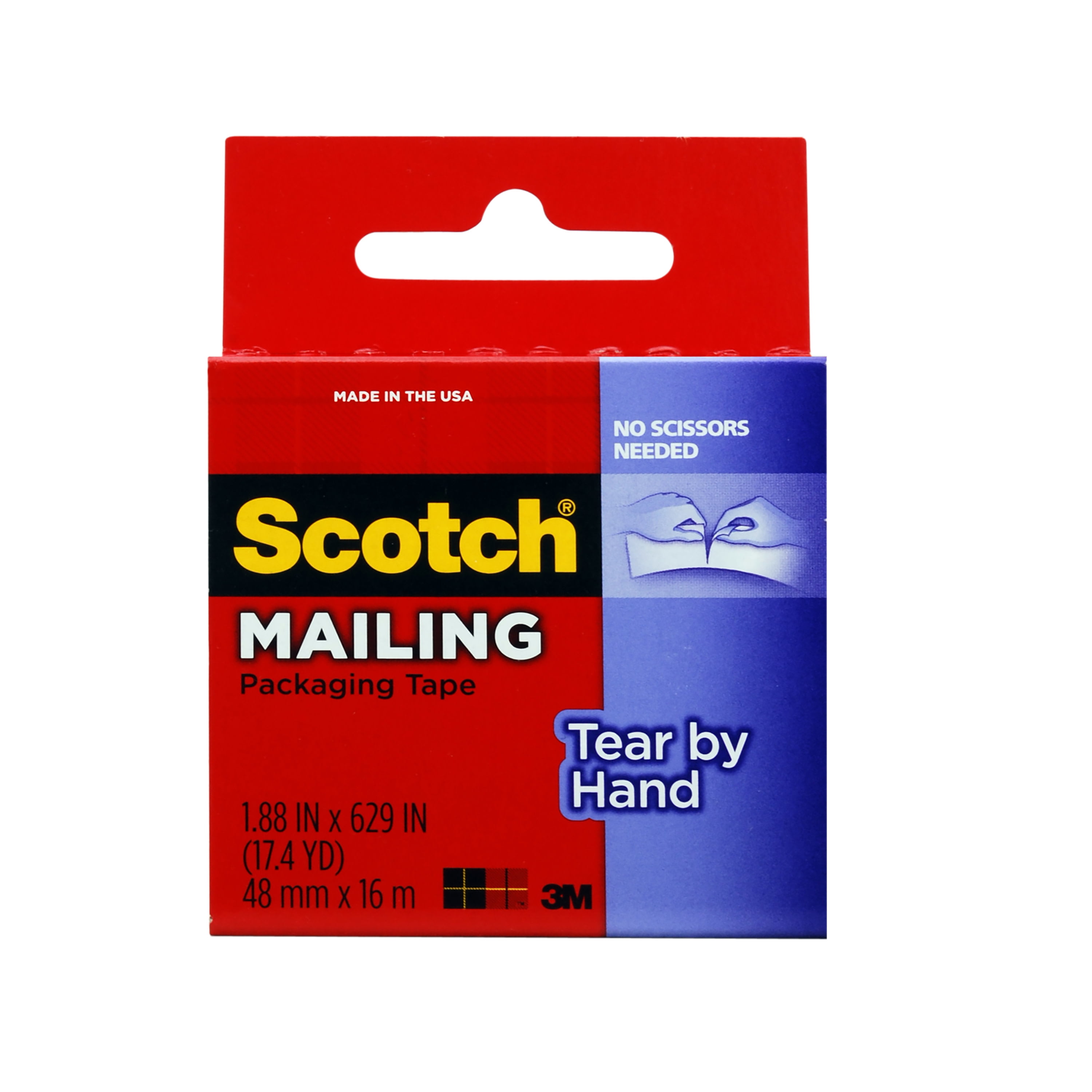 3M #3841 Tear-by-Hand Packaging Tape, 1-15/16" x 17 yd. - Walmart.com