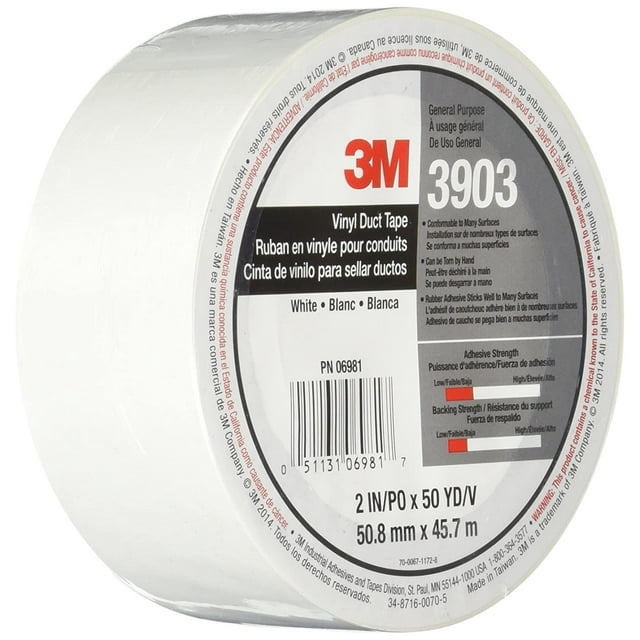 3M 3903 Vinyl Duct Tape 2" x 50 yds White 3903WH24 - Walmart.com