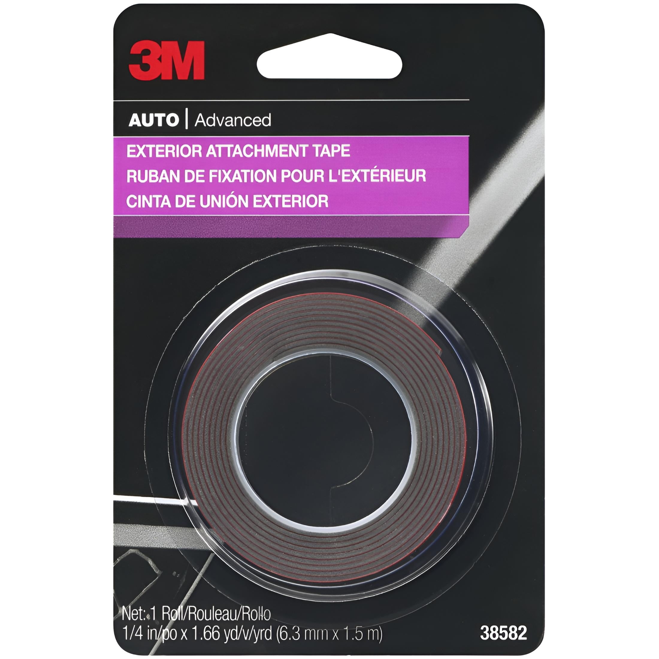 3M Automotive Exterior Attachment Adhesive Tape, 38582, 1/4 in x 5 ft ...