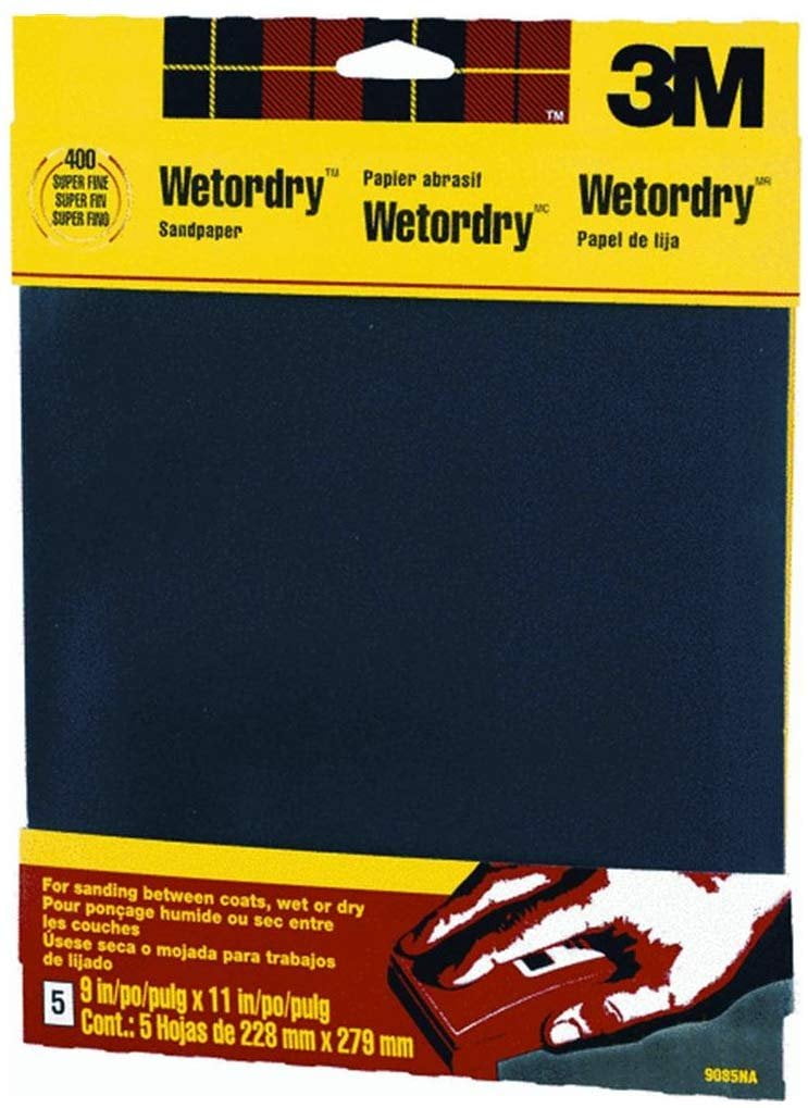 3M 400 Wet-Or-Dry Sandpaper 5Pk - Walmart.com