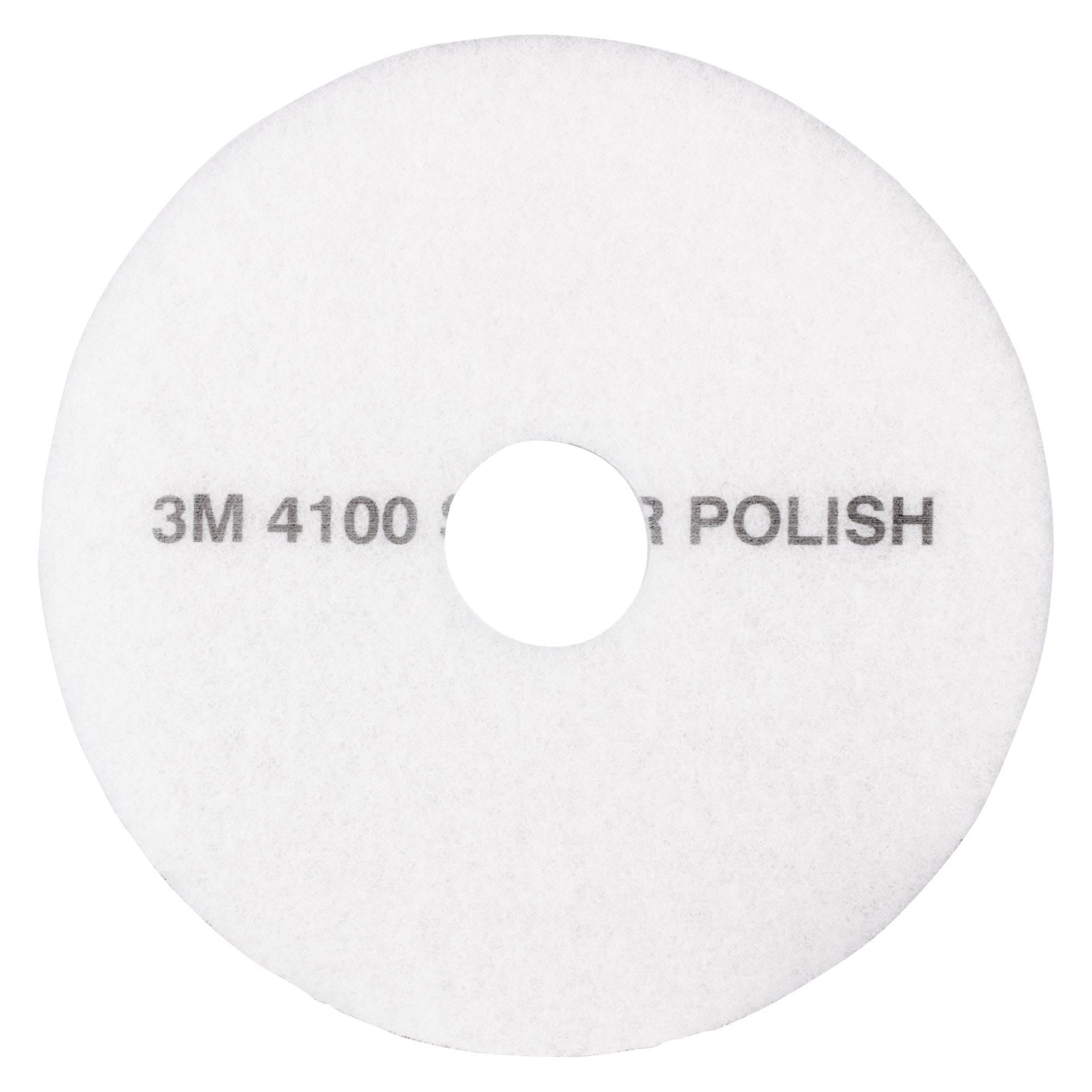 3M™ 4100 Super Polishing Floor Pads, 19" Diameter, White, Pack Of 5 ...