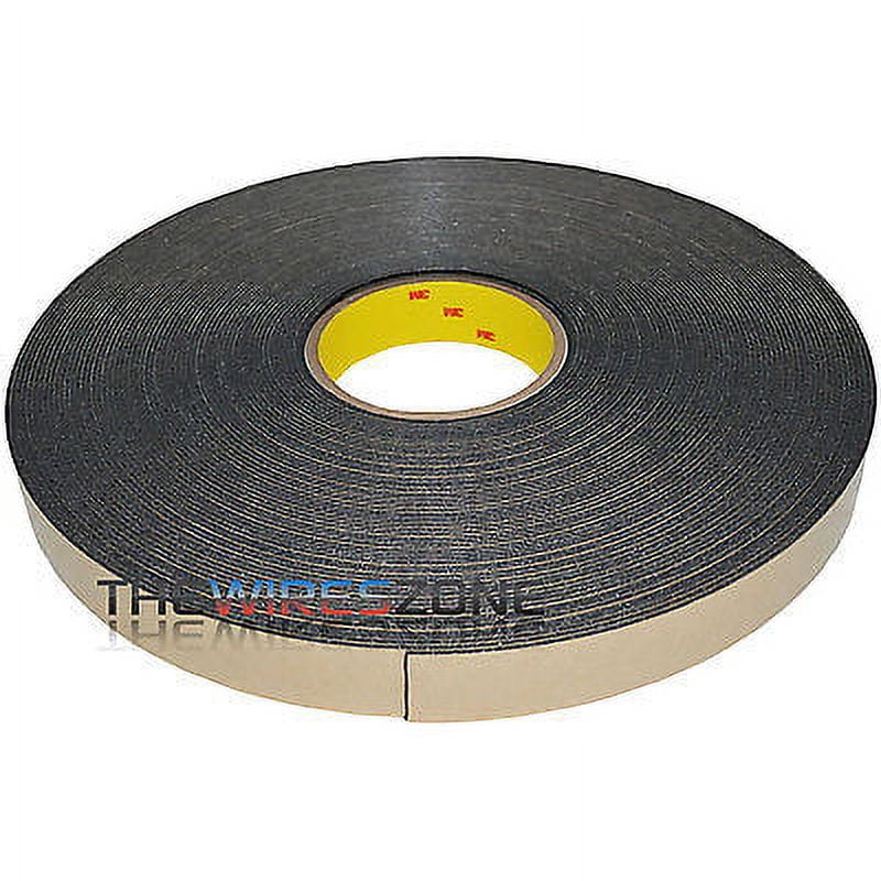 3M 4496B 1" x 36 Yards Black Double Sided Coated Polyethylene Foam Adhesive Tape - Walmart.com