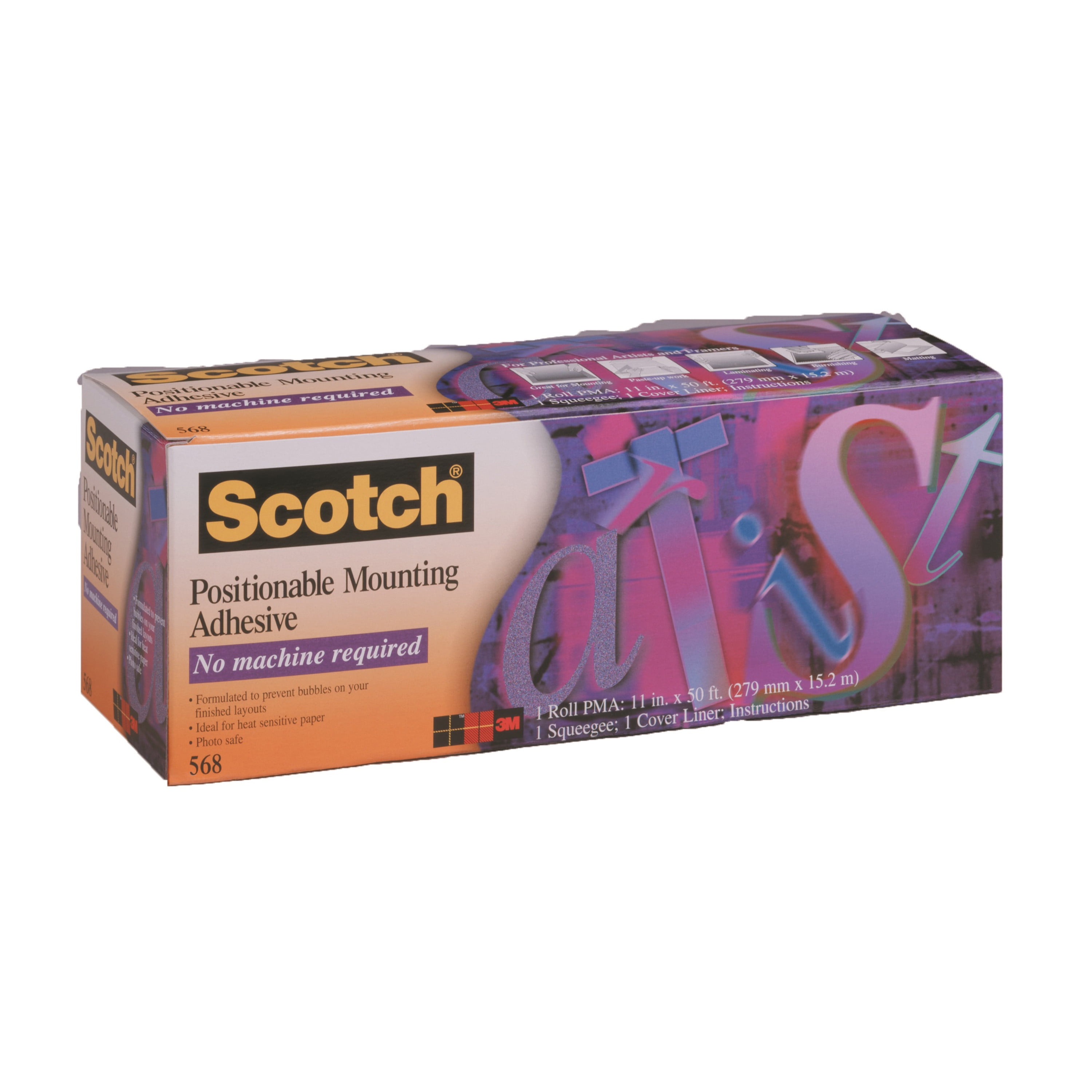 3M #568 Positionable Mounting Adhesive, 11" x 50 ft. - Walmart.com