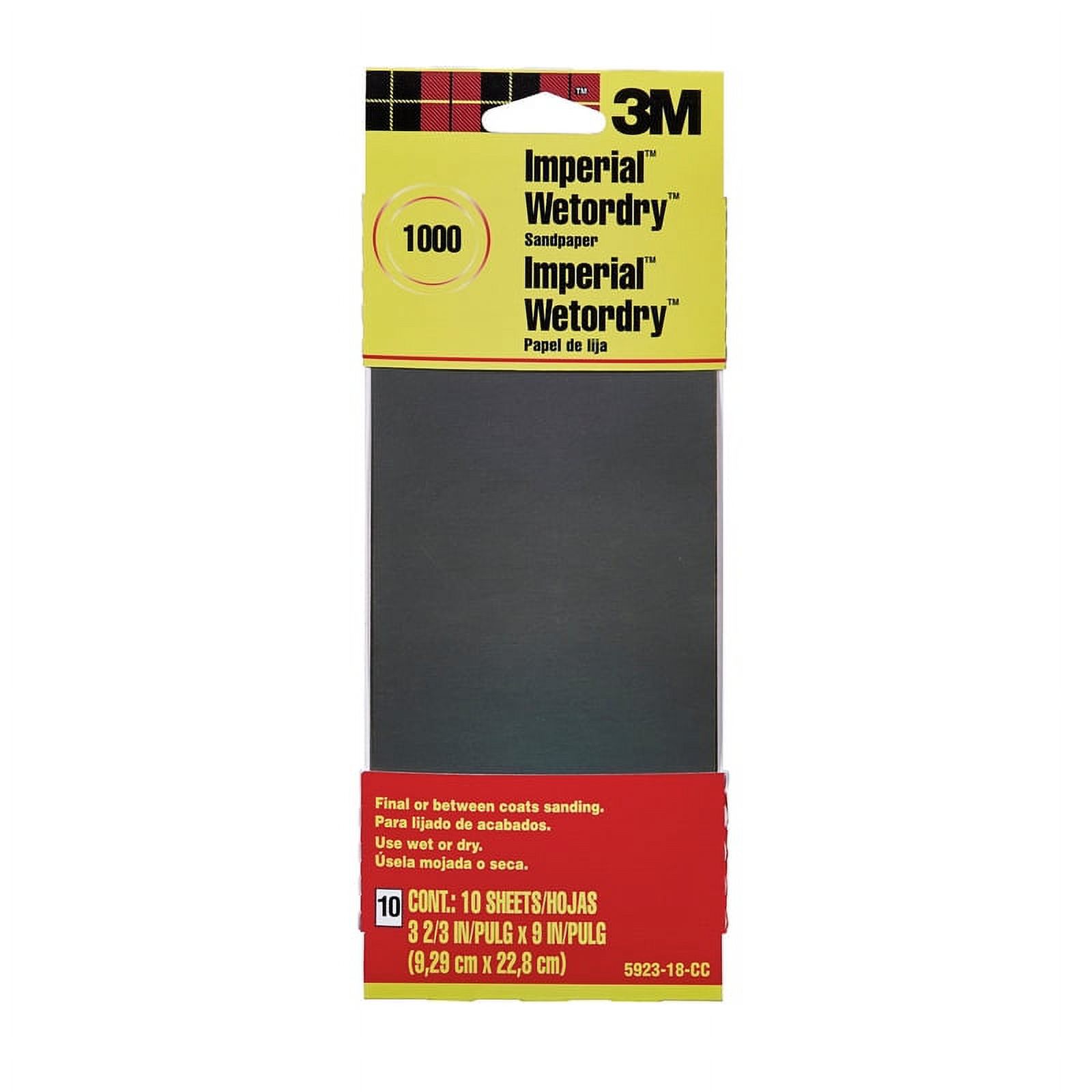 3M 5923-18-CC Sandpaper, 1000-Grit, Paper Backing, Silicone Carbide ...