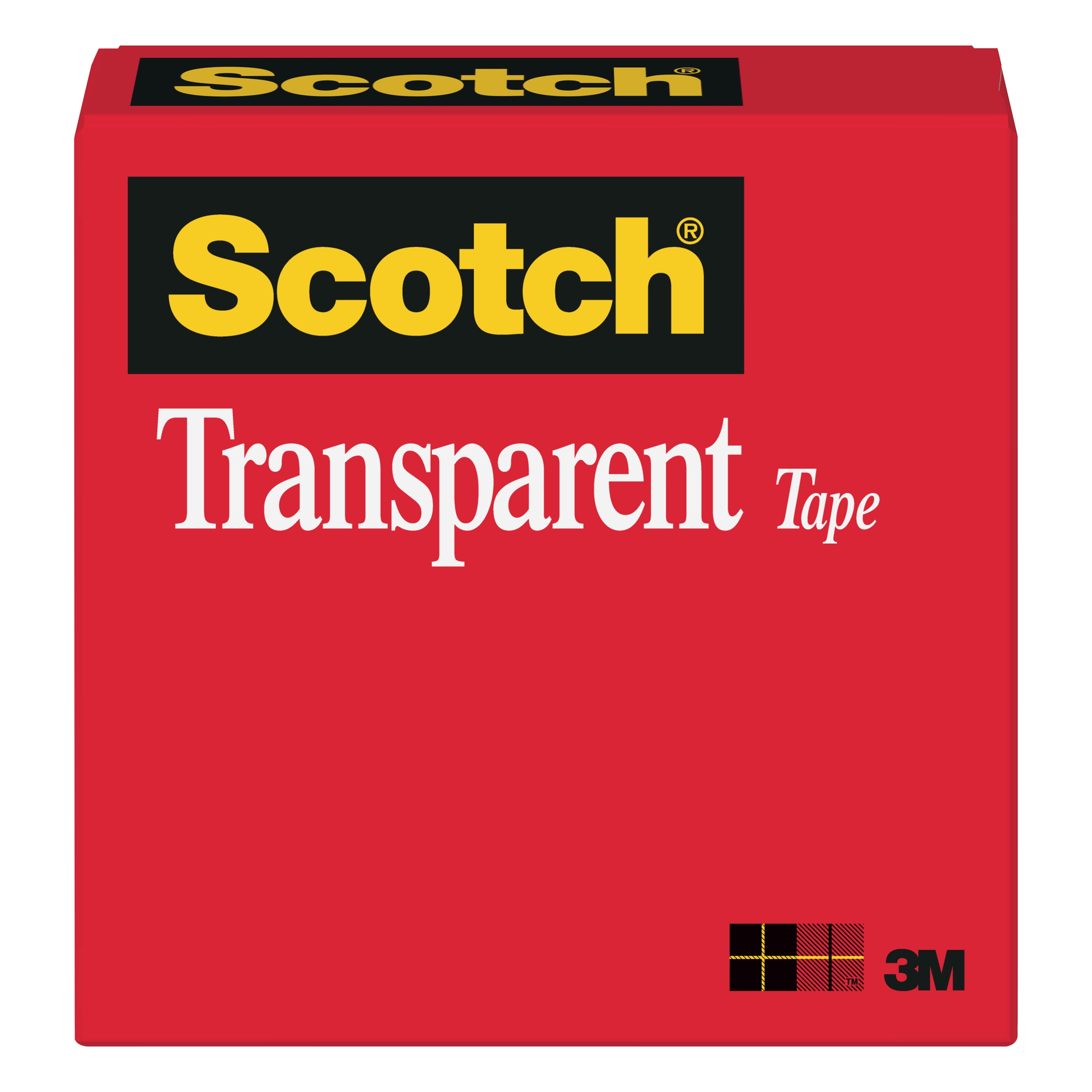3M Transparent Wrapping Tape, 3/4" x 36 yds, Multi-Purpose, Residue ...