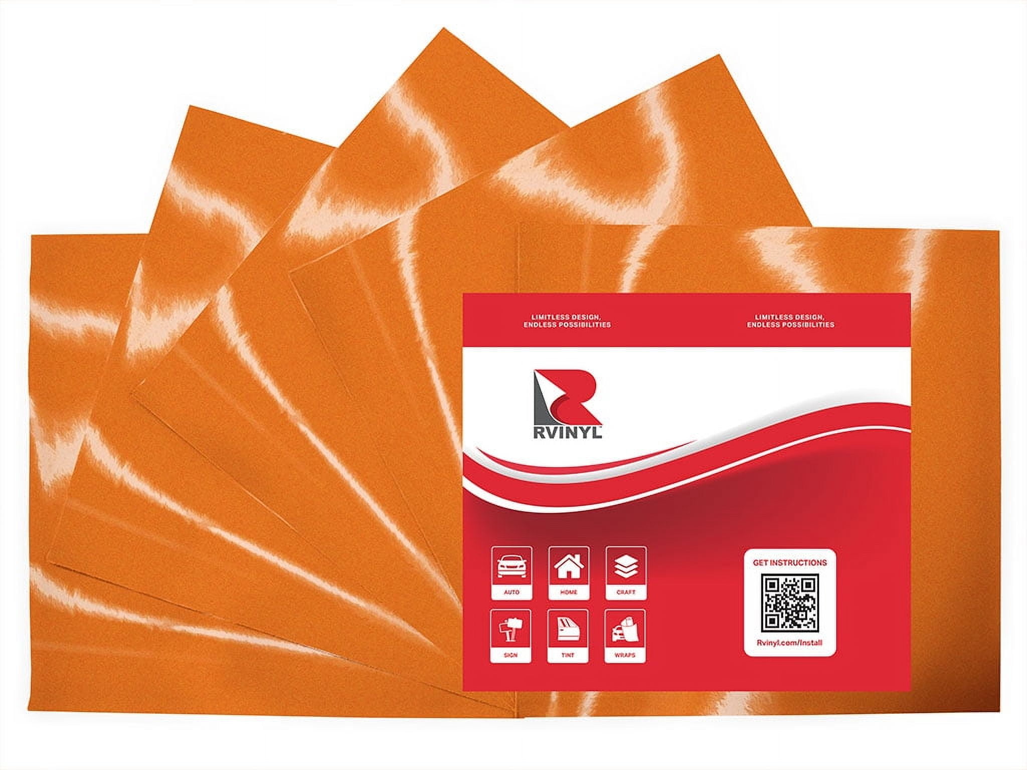 3M Graphic Film Vinyl 680 Adhesive 5 Sheets Orange Reflective 14 - 12 x ...