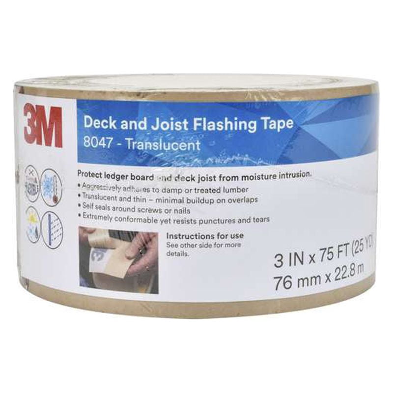 3M 7010379532 Deck and Joist Flashing Tape 8047 - Translucent, 3" x 75 ...