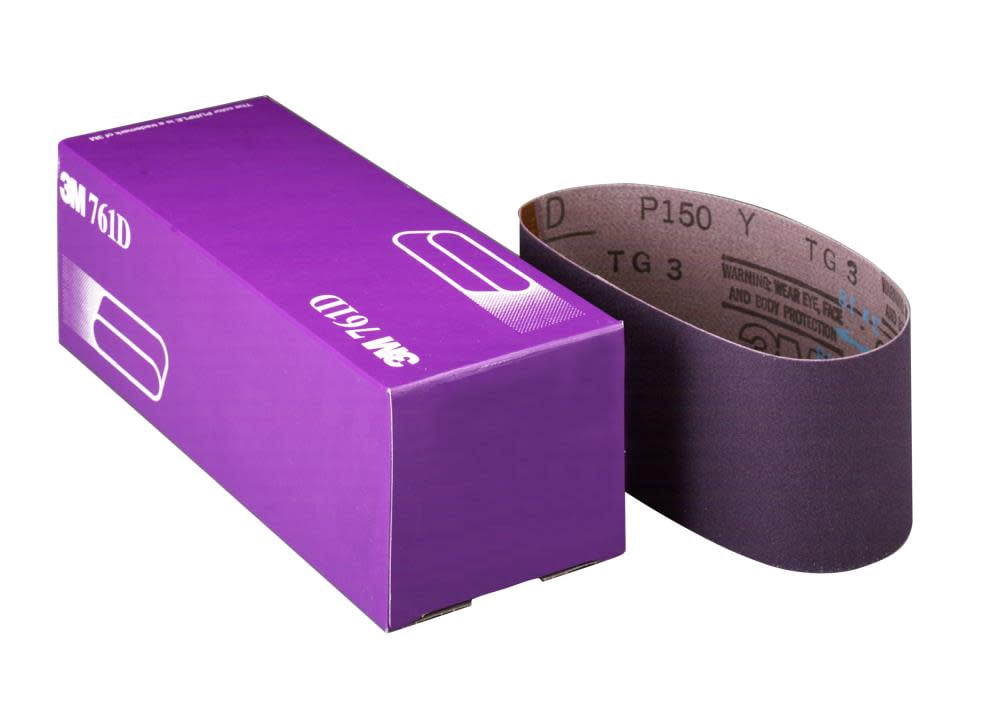 3M 761D Resin Bond Power Sanding Belt, 21 in x 3 in, P150 Grit ...