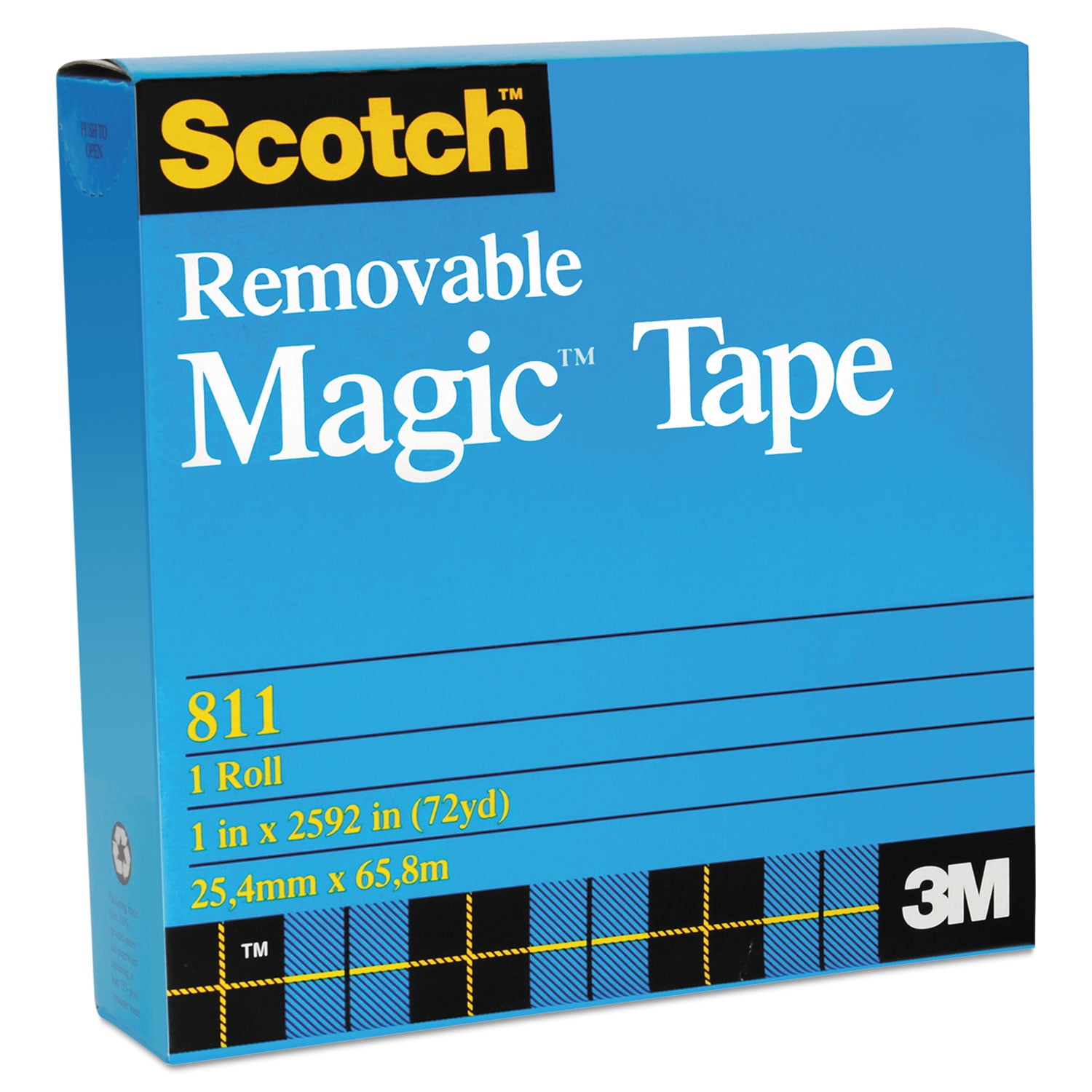 3M #811 Removable Magic Tape, 3/4 in x 36 yds - Walmart.com
