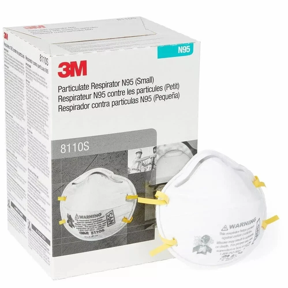3M 8110S Small Disposable N95 Particulate Respirator Protection Face ...