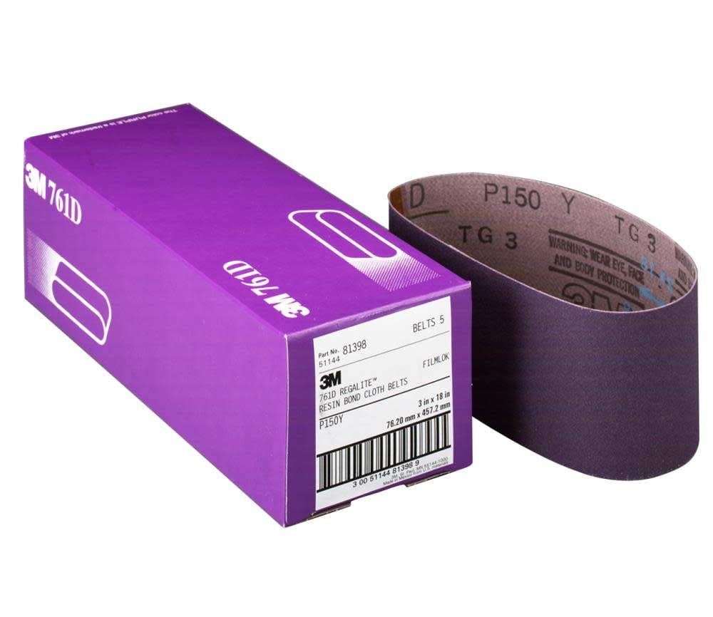 3M 81414 3-Inch by 24-Inch Purple Regalite Resin Bond 120 Grit Cloth ...