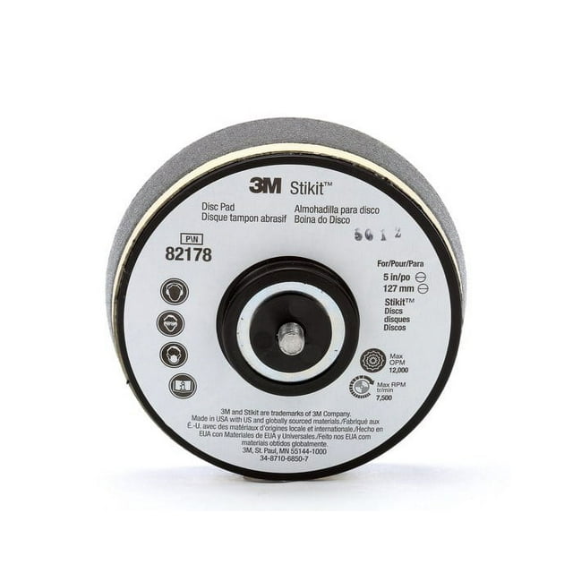 3M 82178 821 Series Dust Control Regular Disc Pad, 5 in Dia, 5/8 in ...
