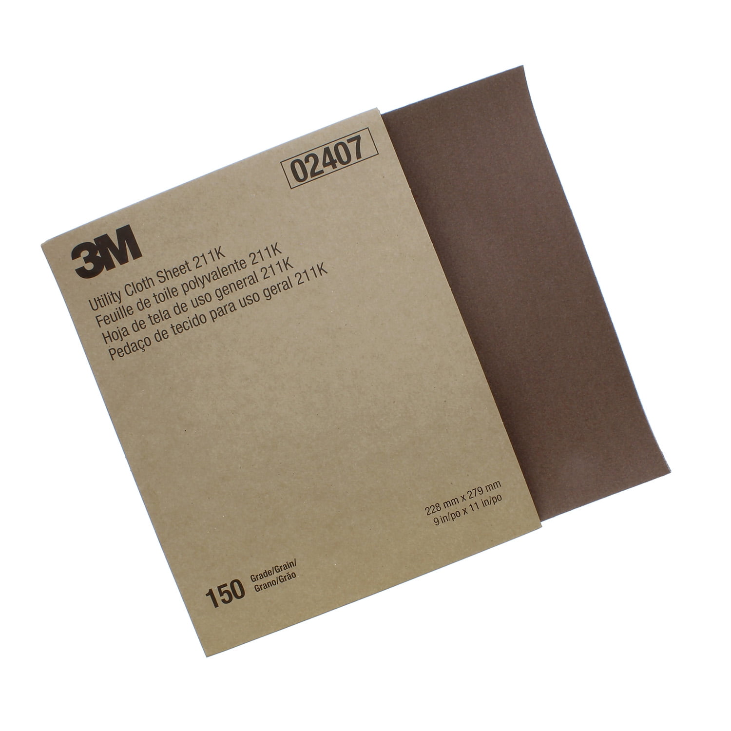 3M™ Utility Cloth Sheet 211K 9" X 11" 150 Grit Aluminum Oxide - Walmart.com