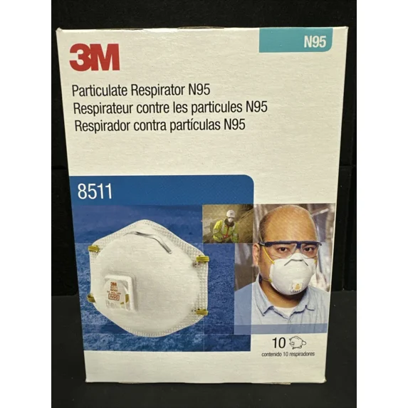 3M 8511 Niosh Tc-84A-1299 N95 Respirator Protection 70-0707-5755 10 ...