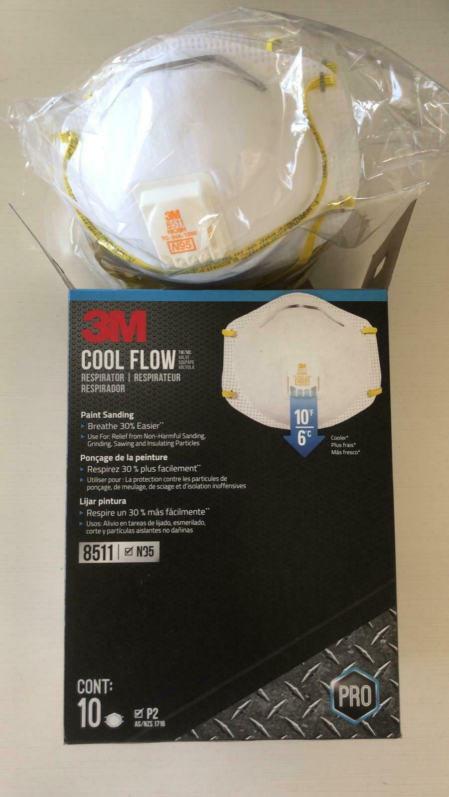 3M 8511 Respirator, N95, Cool Flow Valve (10-Pack) - Walmart.com