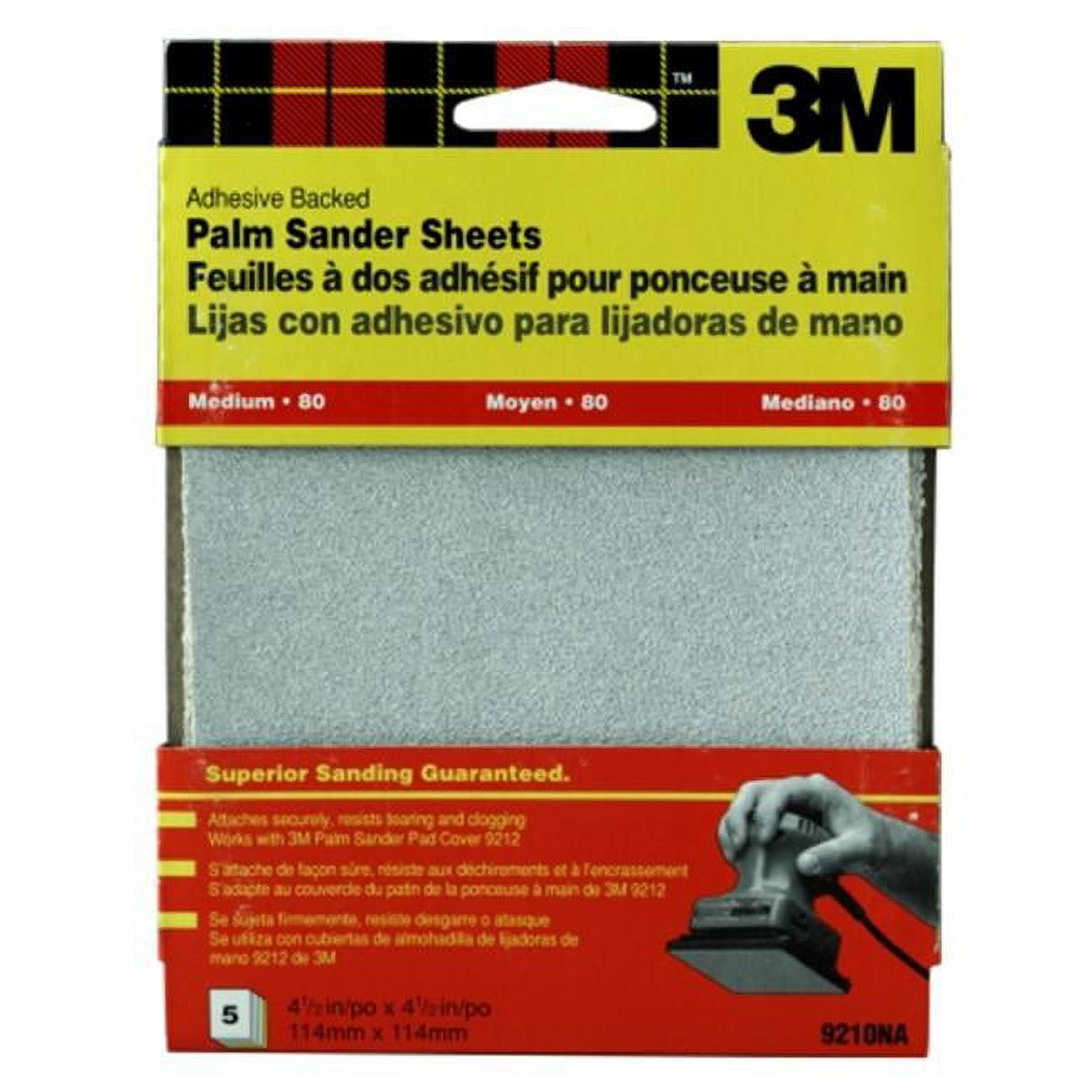 3m Adhesive Backed Sandpaper For Palm Sanders 40 Grit Coarse 4-1/2 " X ...