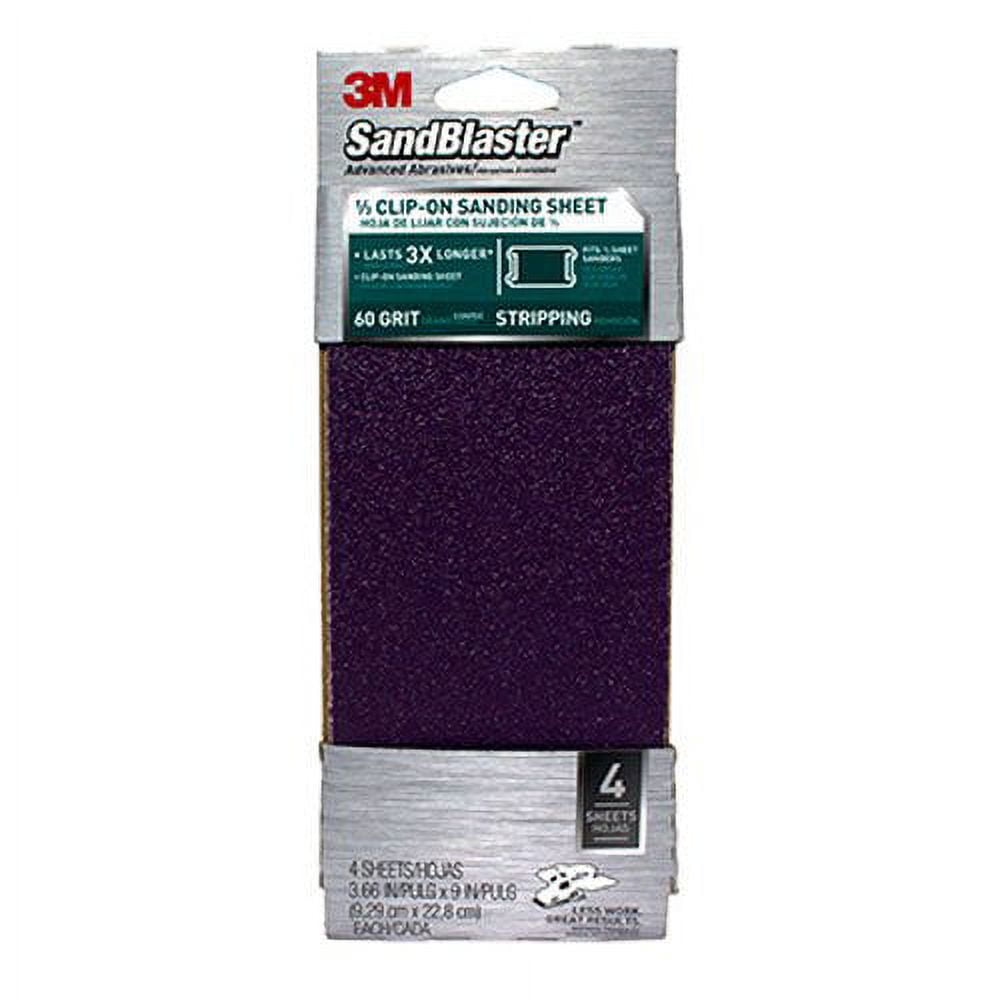 3M 9650 SandBlaster 1/3 Sheet 60 Grit Clamp-On Sandpaper - Walmart.com