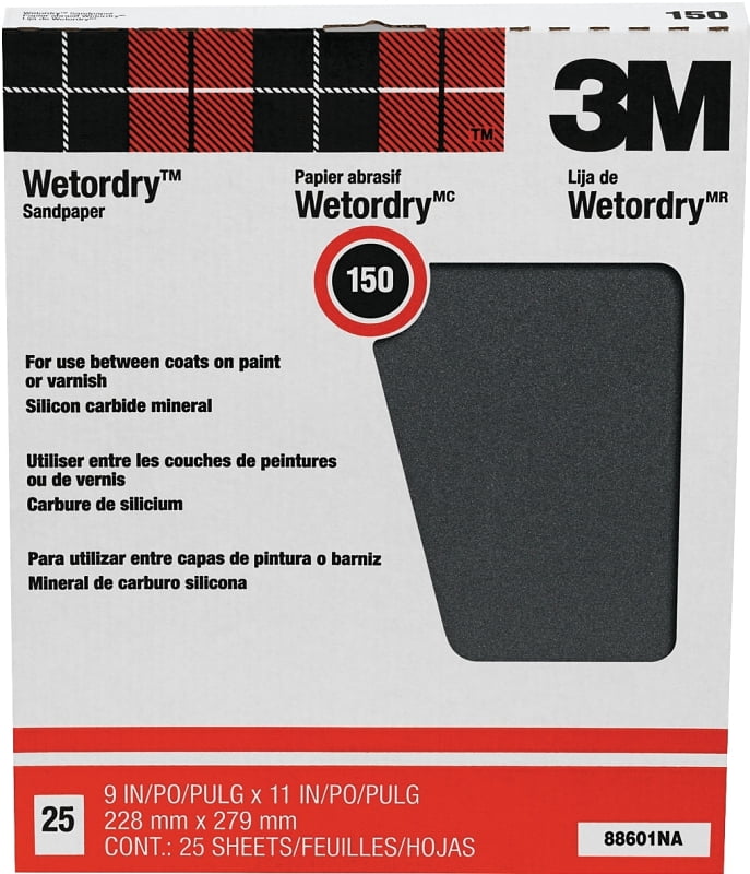 3M 9X11 150C Wet Dry Sandpaper - Walmart.com