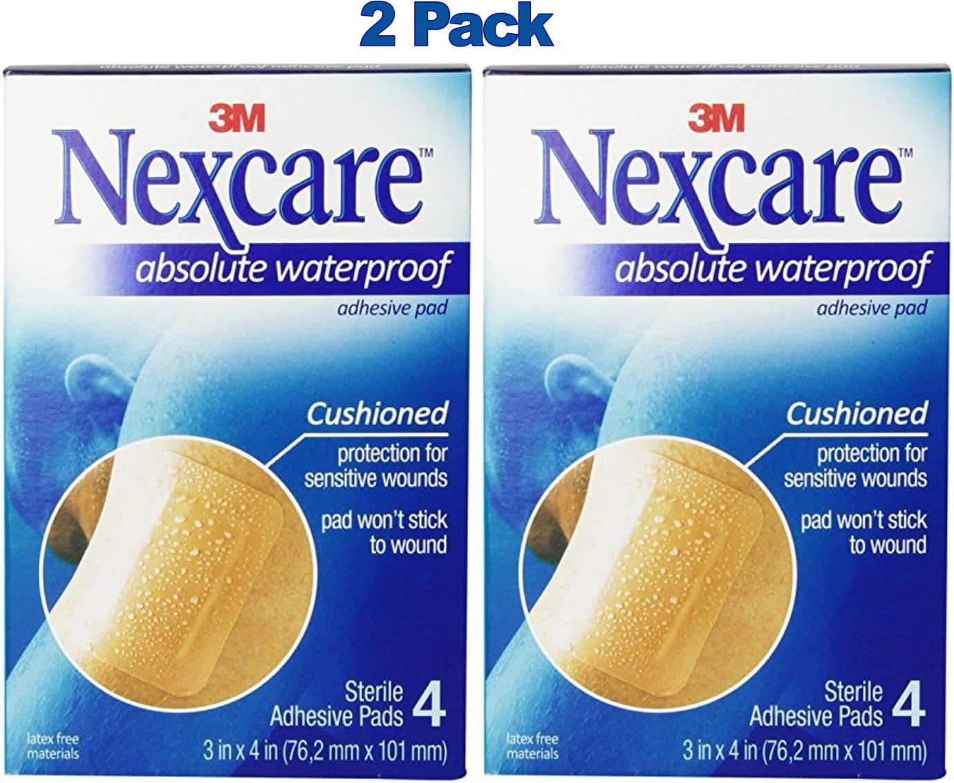 3M AWP34 Nexcare Absolute Waterproof Adhesive Gauze Pad 3 in. x 4 in ...