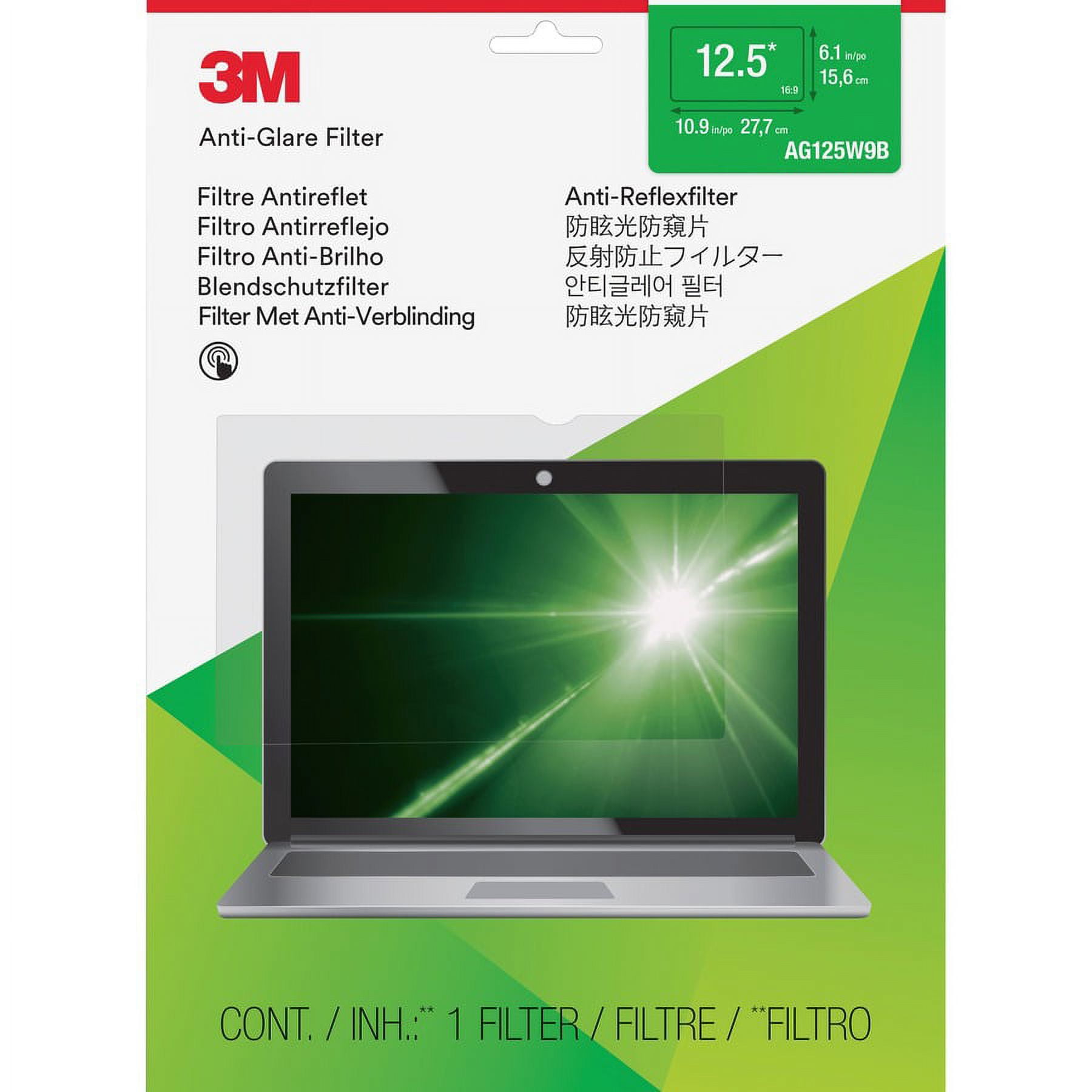 3M Anti-Glare Filter for 12.5in Laptop, 16:9, AG125W9B Clear, Matte ...