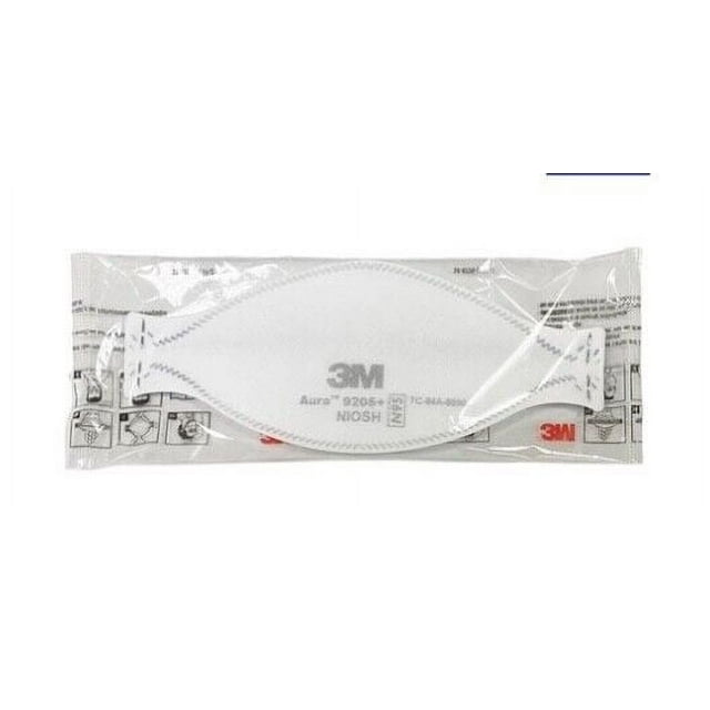 3M™ Aura 9205+ N95 NIOSH Protective Disposable Face Mask Particulate Respirator- 10 PACK ...