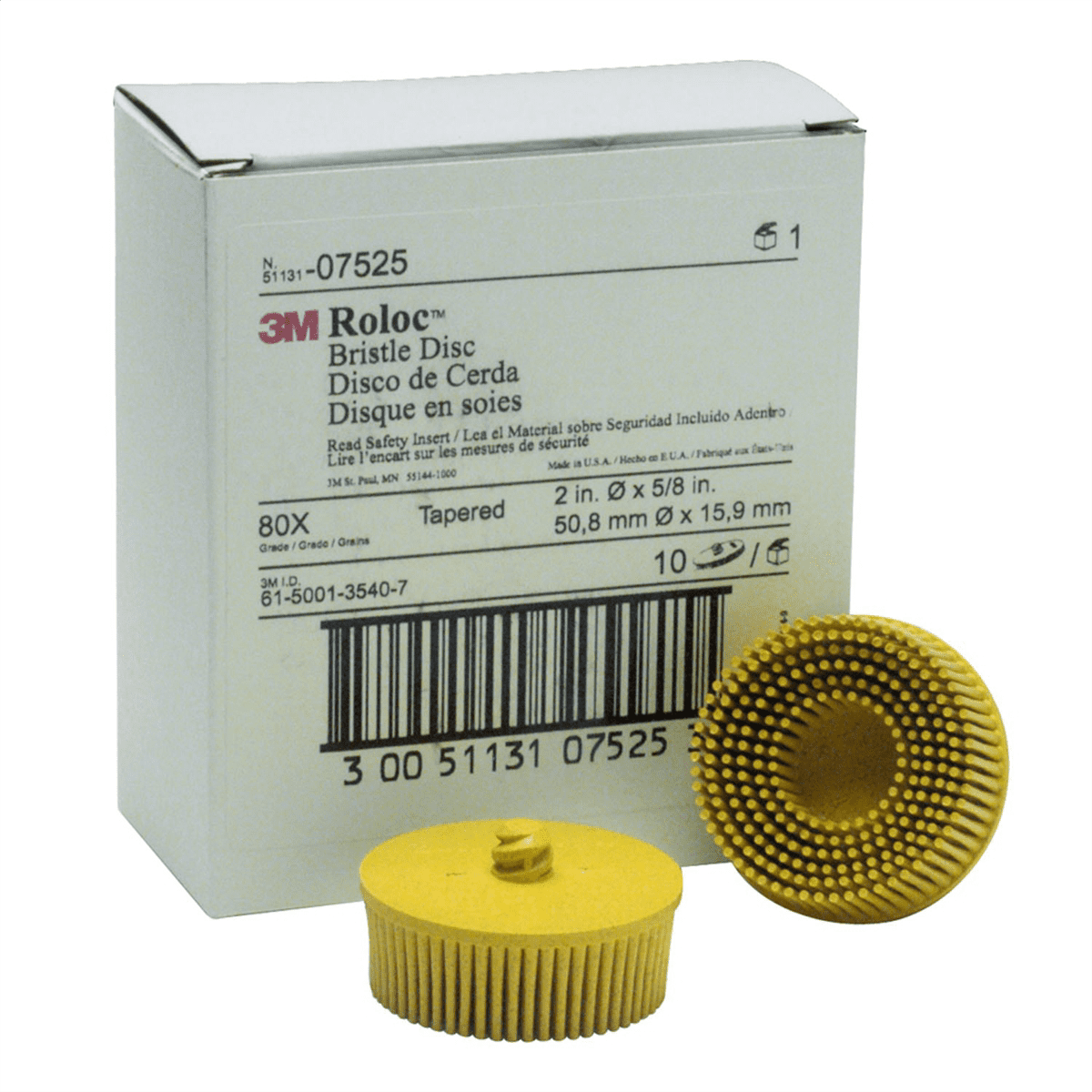 Roloc 80 Grade Disc Rotary Tool, 2" Grinding Strip Disc, 10/Box, Yellow ...