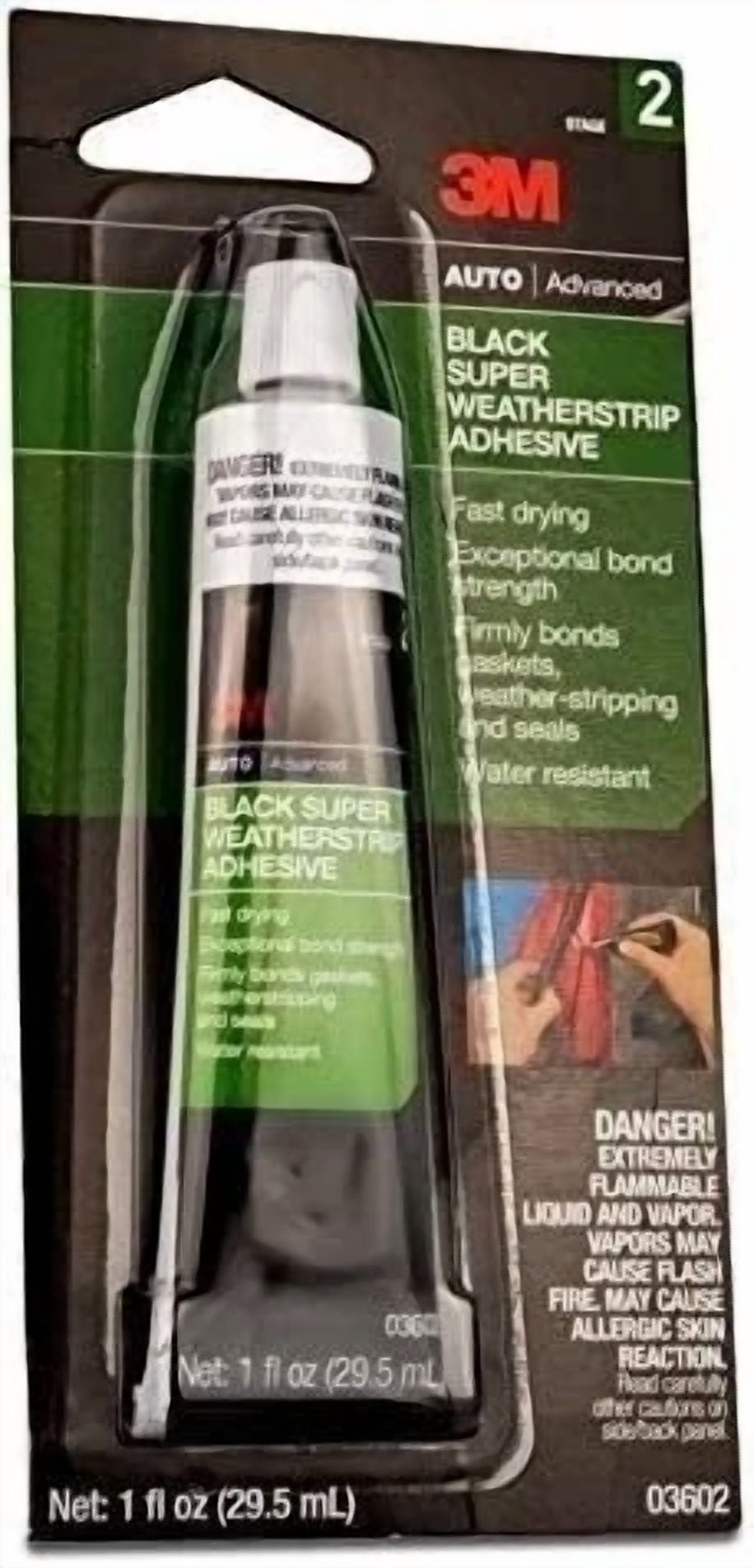 3M Black Super Weatherstrip Adhesive, 03602, 1 Fl Oz, 1 Per Pack ...