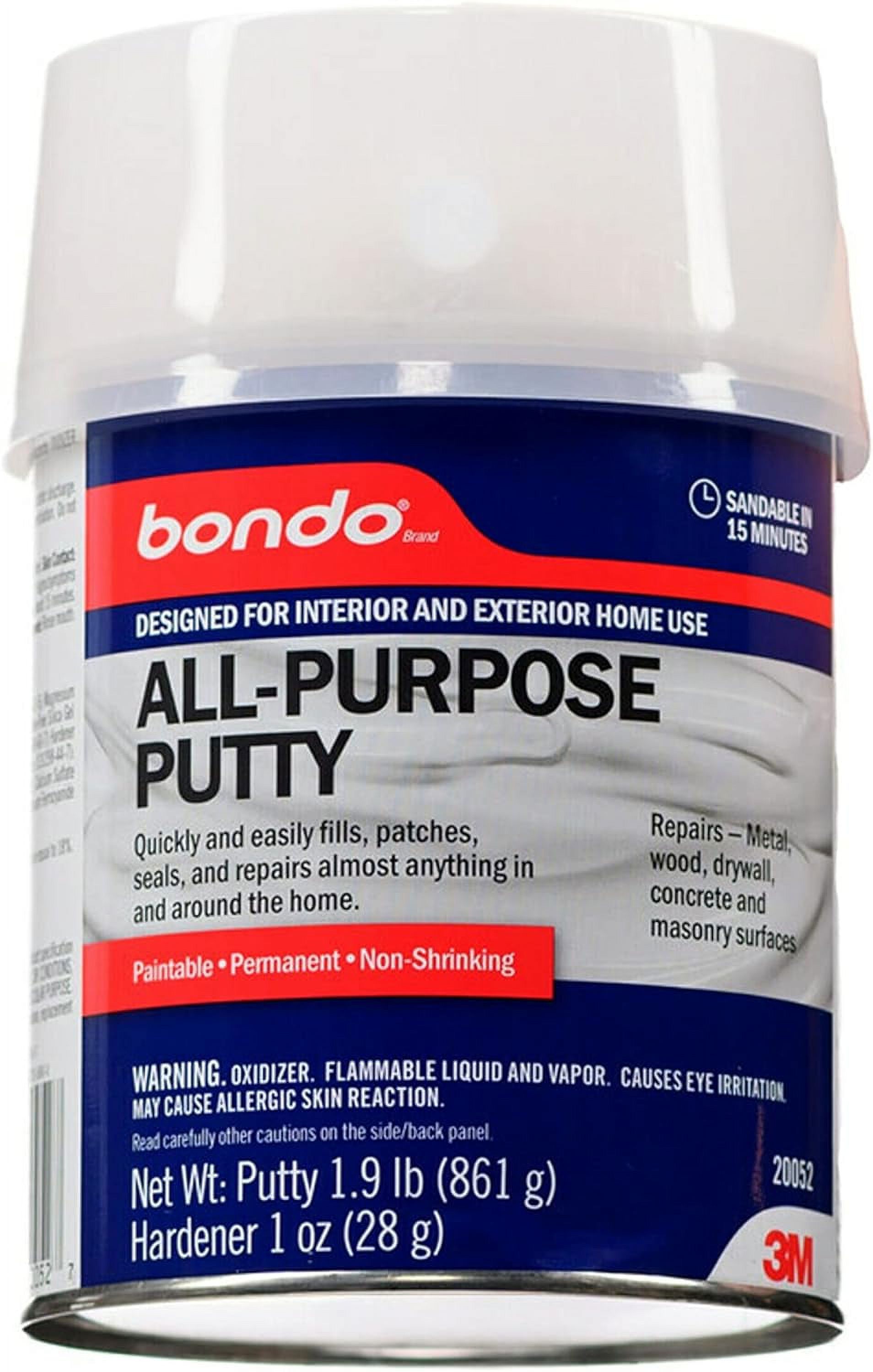 3M Bondo All-Purpose Putty, Designed for Interior and Exterior Home Use ...