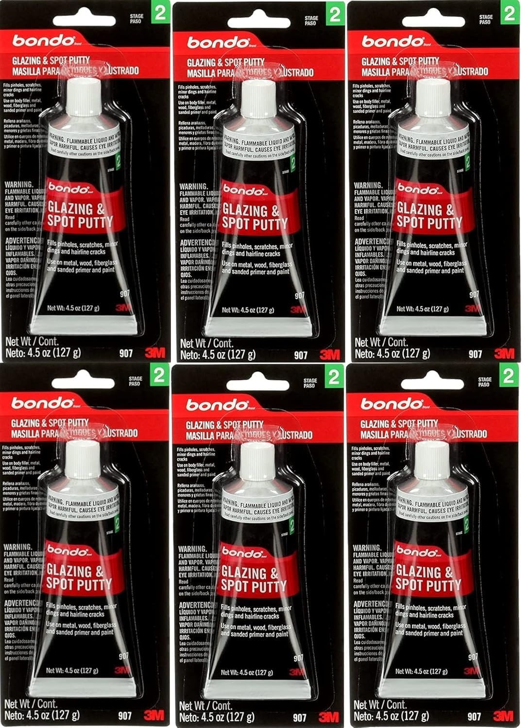 3M Bondo Glazing and Spot Putty 4.5 Ounce Fast-Drying, Non-Staining ...