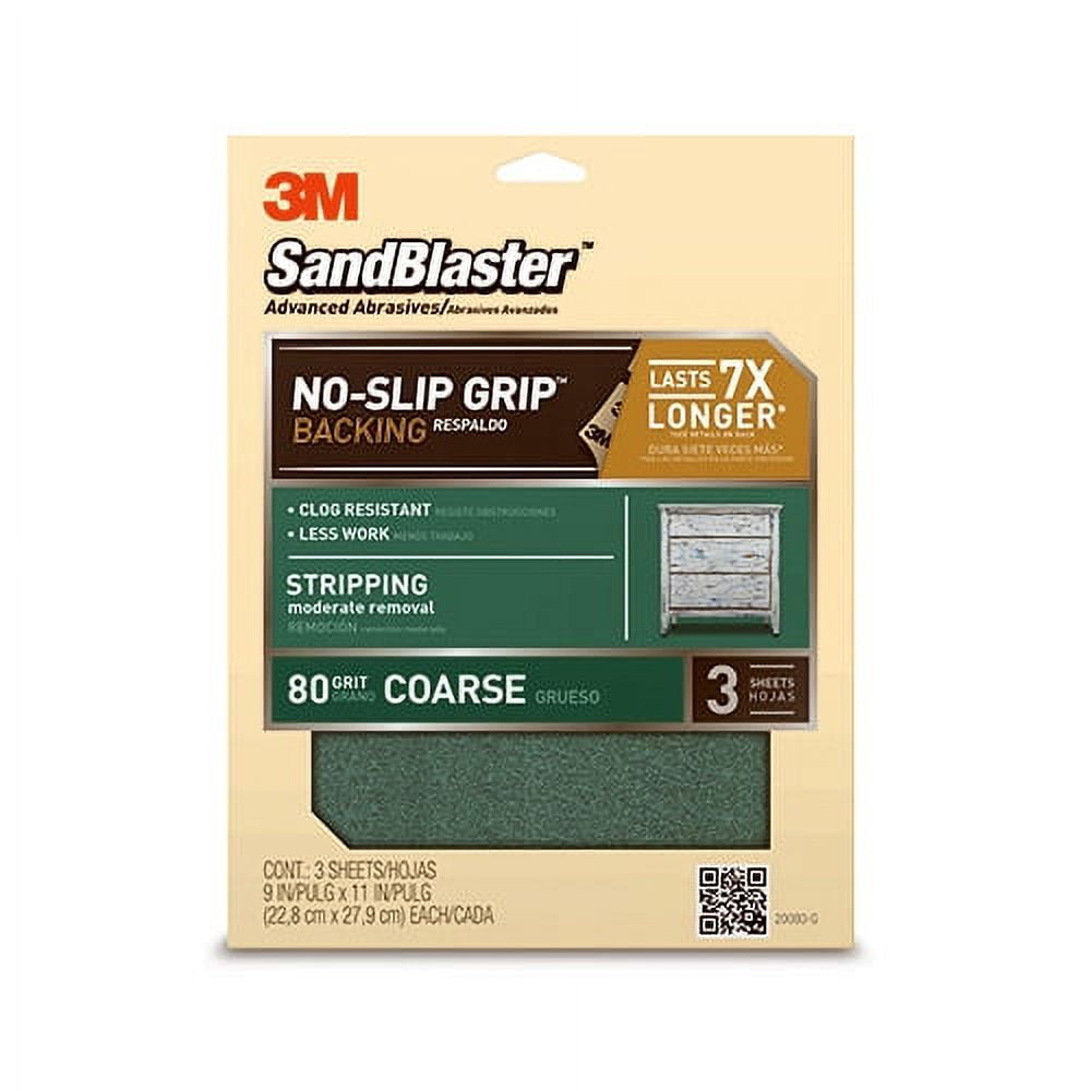 3M COMPANY 20080-G 3PK 9x11 80Grit Sandpaper - Walmart.com