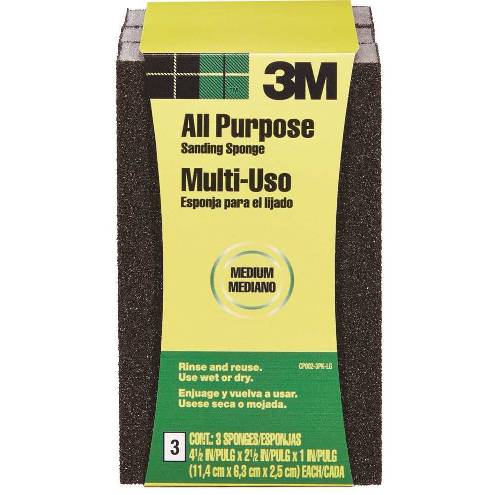 3M General Purpose Sanding Sponge CP002-3PK-LG, Block - Walmart.com