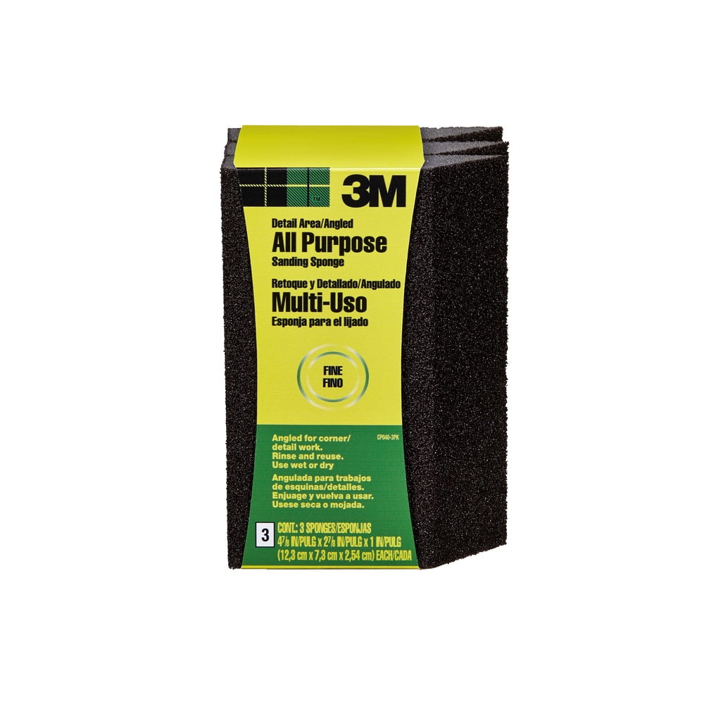 3M CP040-3PK Sanding Sponge, 4-7/8", Black - Walmart.com