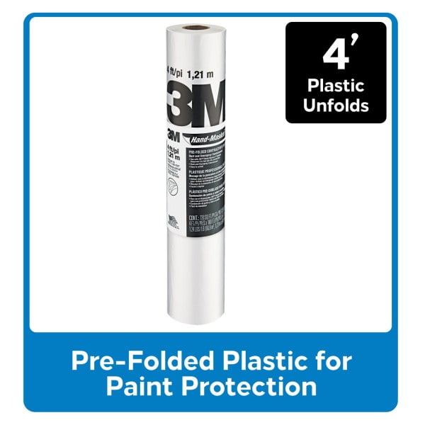3M Hand-Masker Contractor's Plastic, 4 ft x 180 ft, 1 Roll/Pack ...