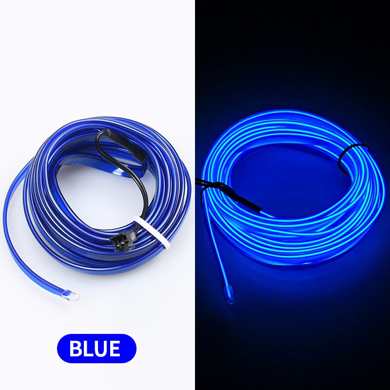 3M Car Interior Led Decorative Lamp EL Wiring Neon Strip For Auto DIY ...