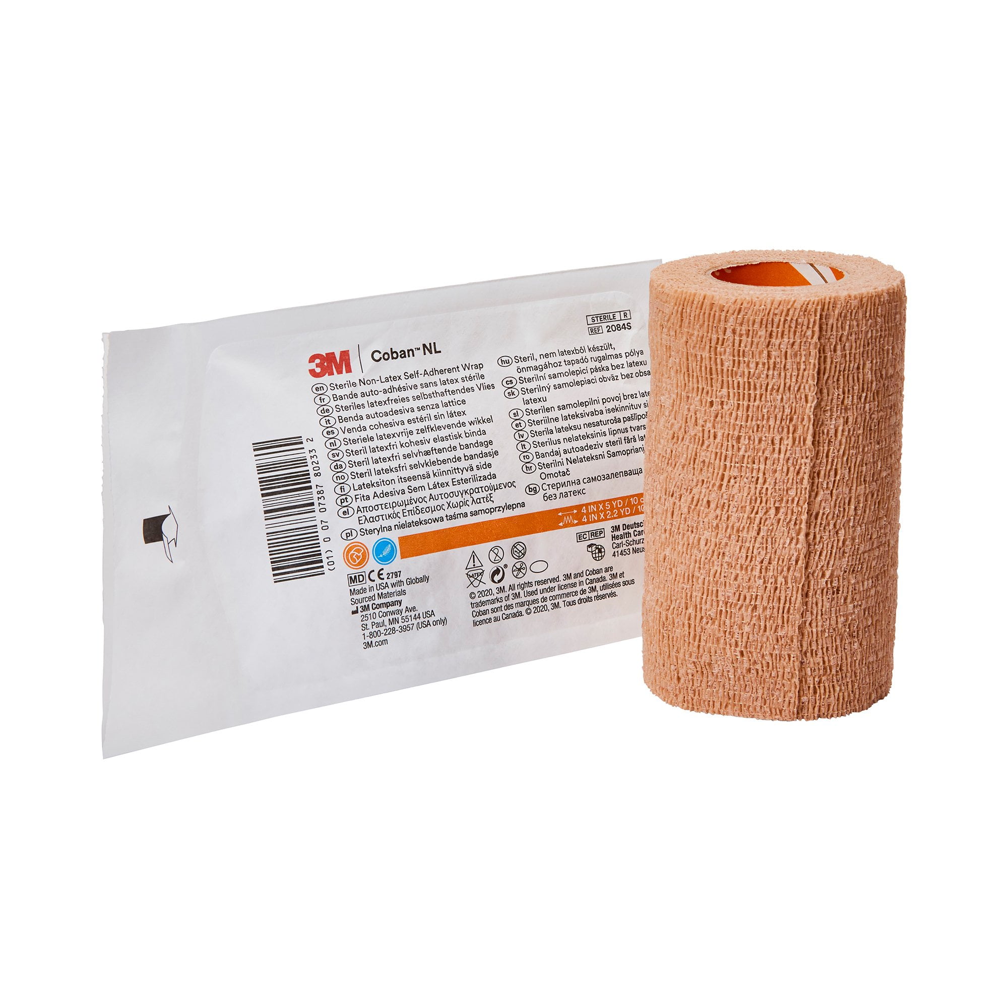Coban LF Cohesive Lightweight Adhesive Bandage, Tan, 4 Inch X 5 Yard ...