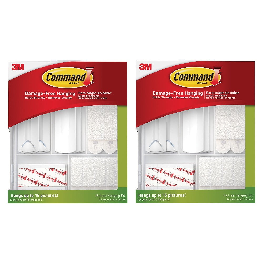 3M Command 17213-ES Picture Hanging Kit Hangs Up To 15 Pictures Damage ...