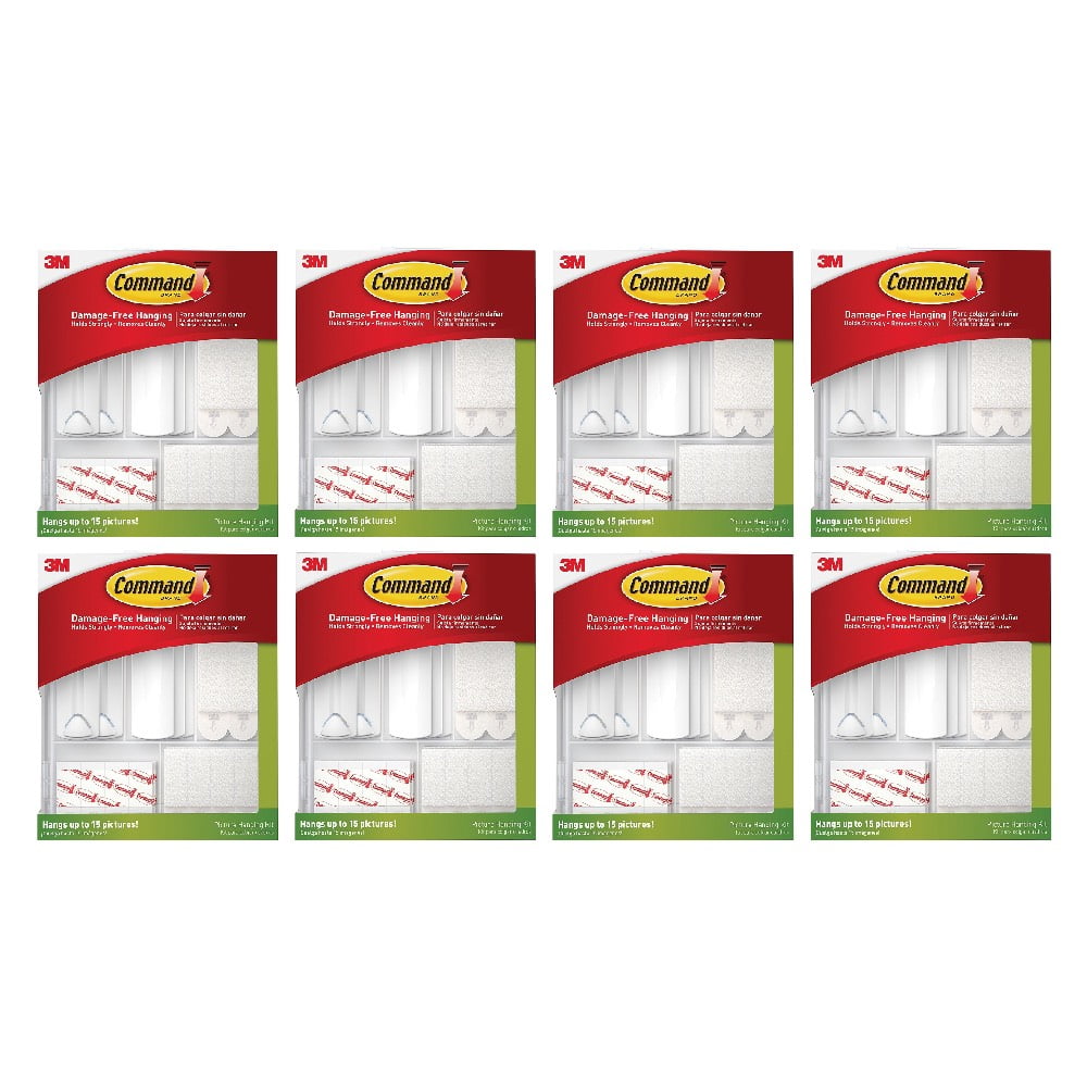 3M Command 17213-ES Picture Hanging Kit Hangs Up To 15 Pictures Damage ...